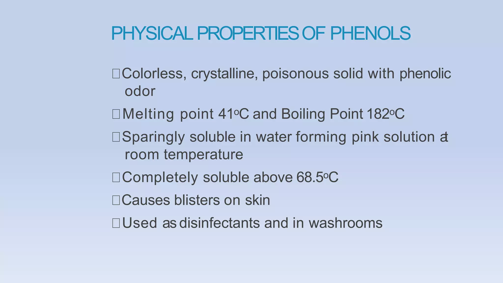 Phenols | PPTX | Chemistry | Science