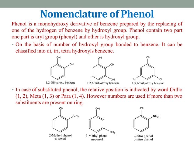 Phenols | PPTX | Chemistry | Science