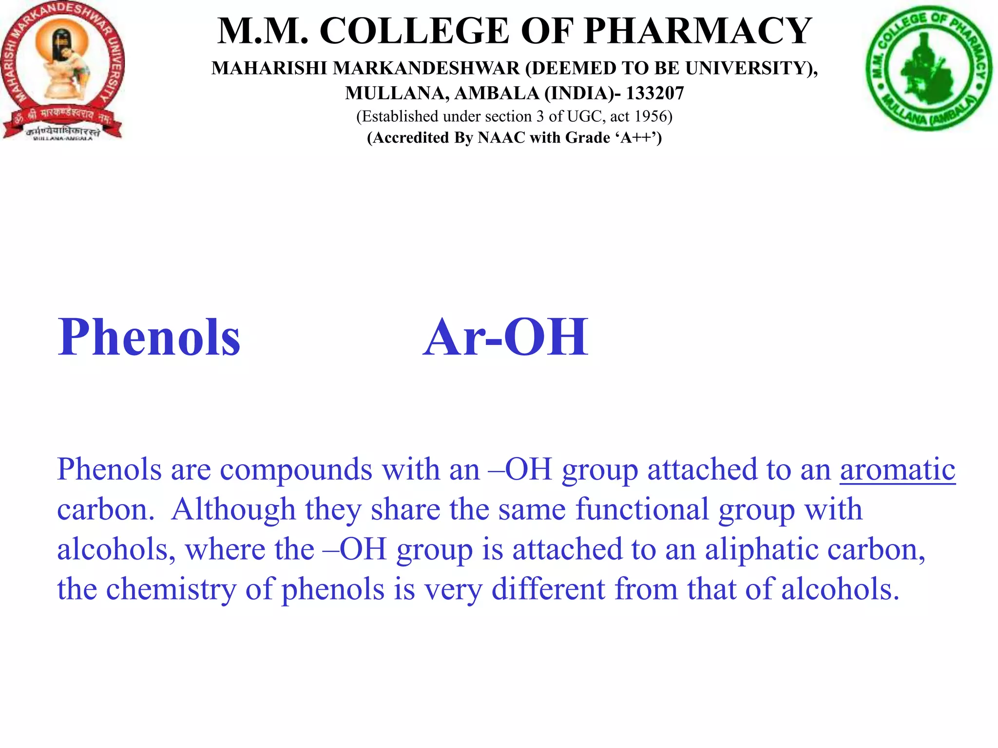 Phenols and its derivatives.pptx