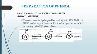 Phenols: methods of preparation, chemical reaction | PPTX