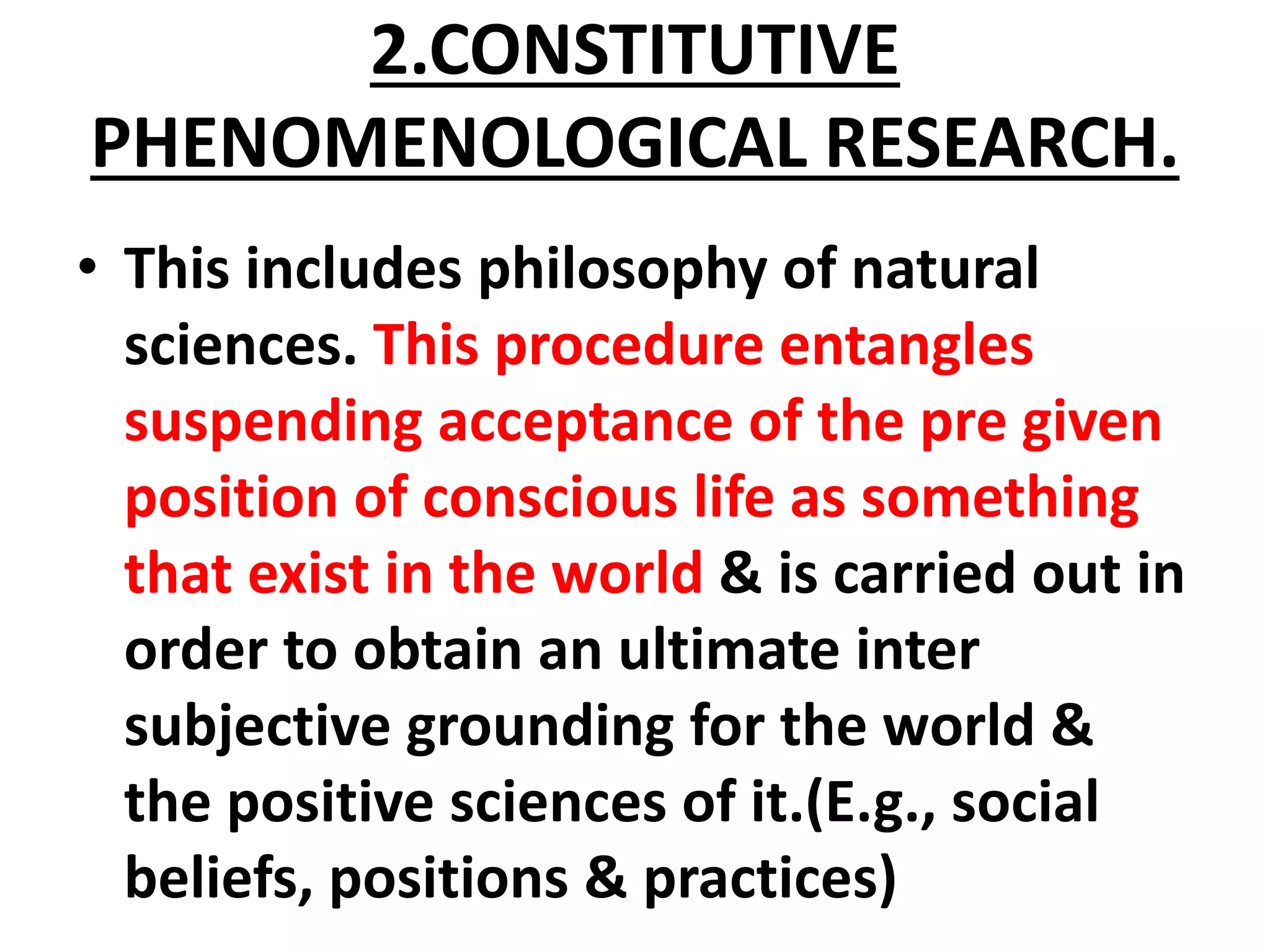 PHENOMENOLOGICAL RESEARCH | PPTX