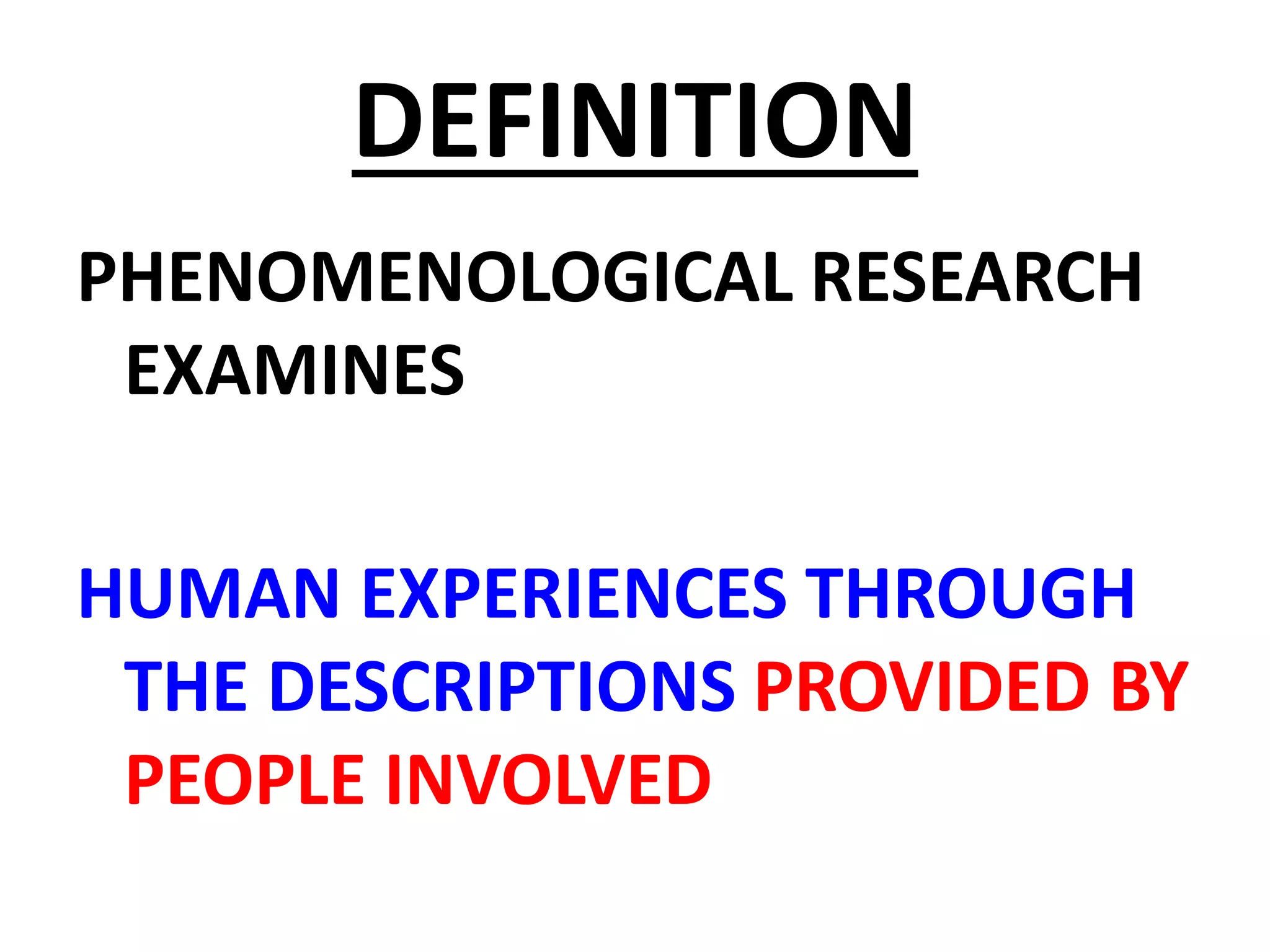 PHENOMENOLOGICAL RESEARCH | PPTX