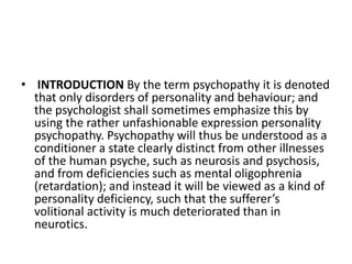 Phenomenological psychopathy | PPTX | Mental Health | Diseases and ...