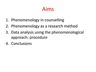 Brief Introduction to Phenomenological Research | PPT