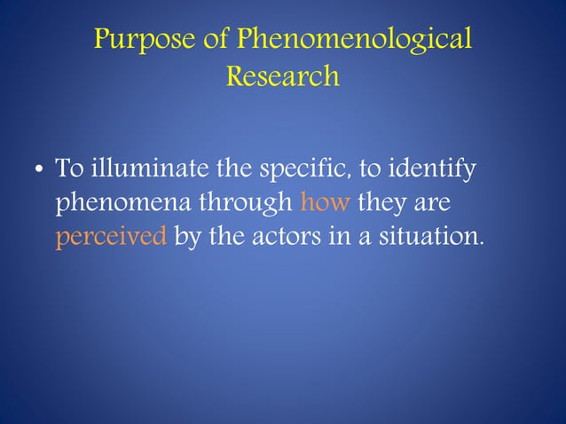 Phenomenological Research | PPTX