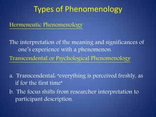 Phenomenology Qualitative Research