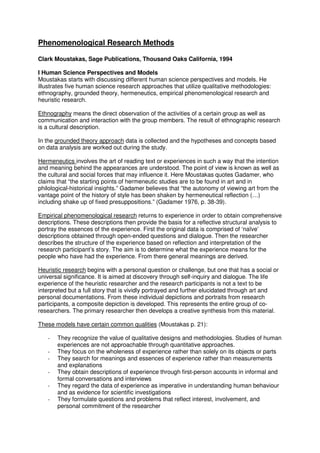 Phenomenological research methods_smak_2 | PDF