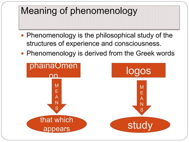 Phenomenology: concept, types, characteristics, purpose | PPTX