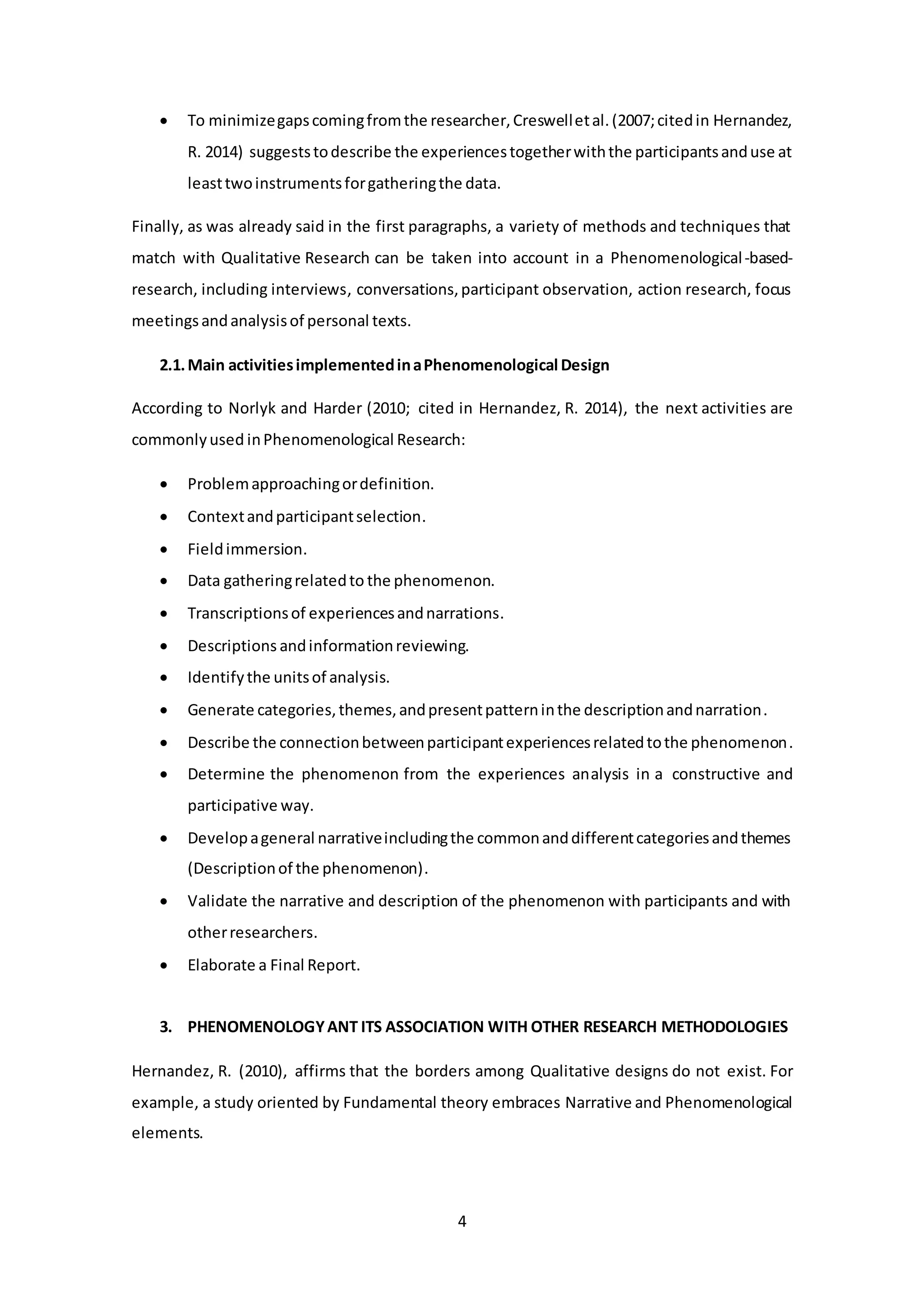 Phenomenology research methodology | DOCX