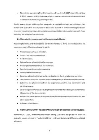 Phenomenology research methodology | DOCX