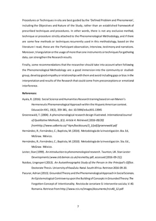 Phenomenology research methodology | DOCX