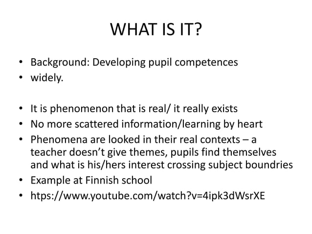 Phenomenon based learning | PPTX | Education