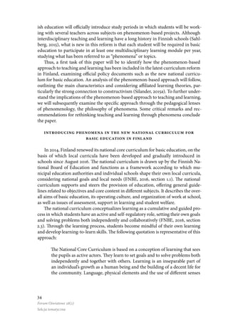 Phenomenon-Based Teaching and Learning through the Pedagogical Lenses ...