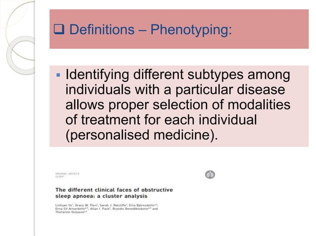 Phenotypes of OSA | PPTX | Ear, Nose and Throat Conditions | Diseases ...