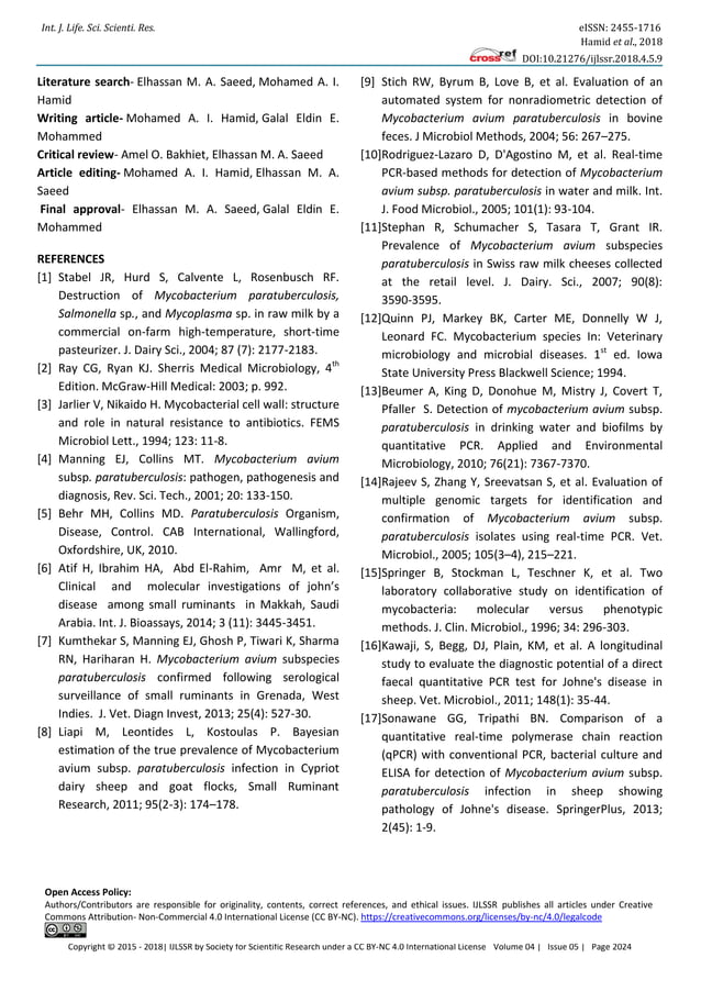 Phenotypic and Molecular Detection of Mycobacterium avium subsp ...