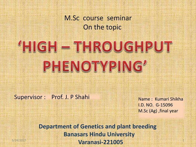 HIGH-THROUGHPUT PHENOTYPING | PPTX