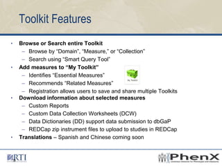 The PhenX Toolkit: Standard Measures for Collaborative Research - Wayne Huggins | PPT