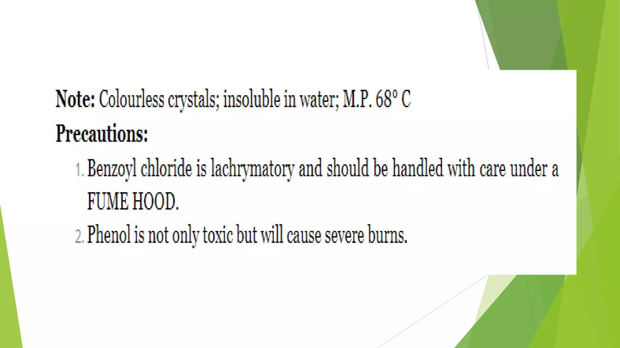 Phenyl benzoate from phenol | PPTX
