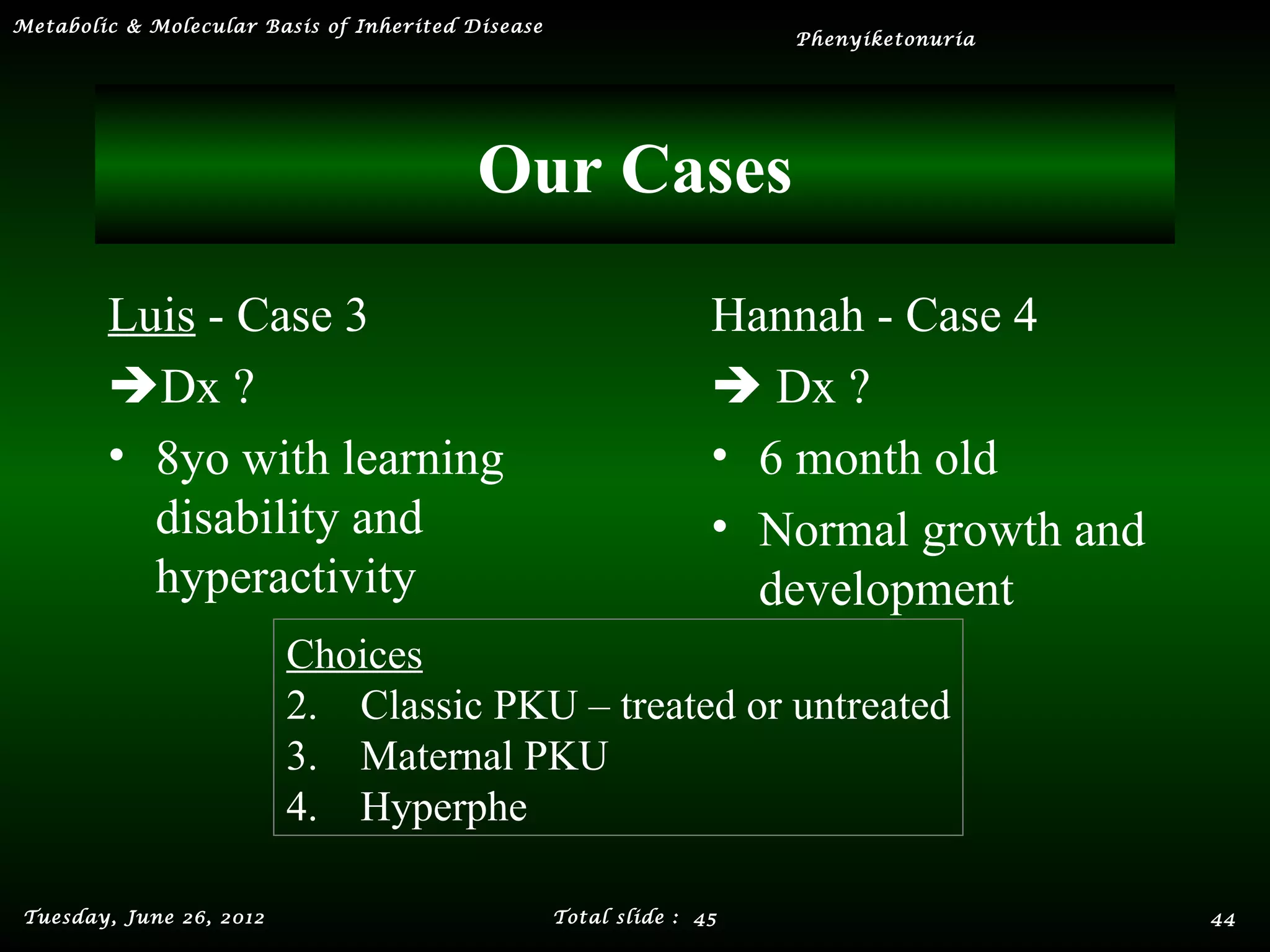 Phenylketonuria | PPT
