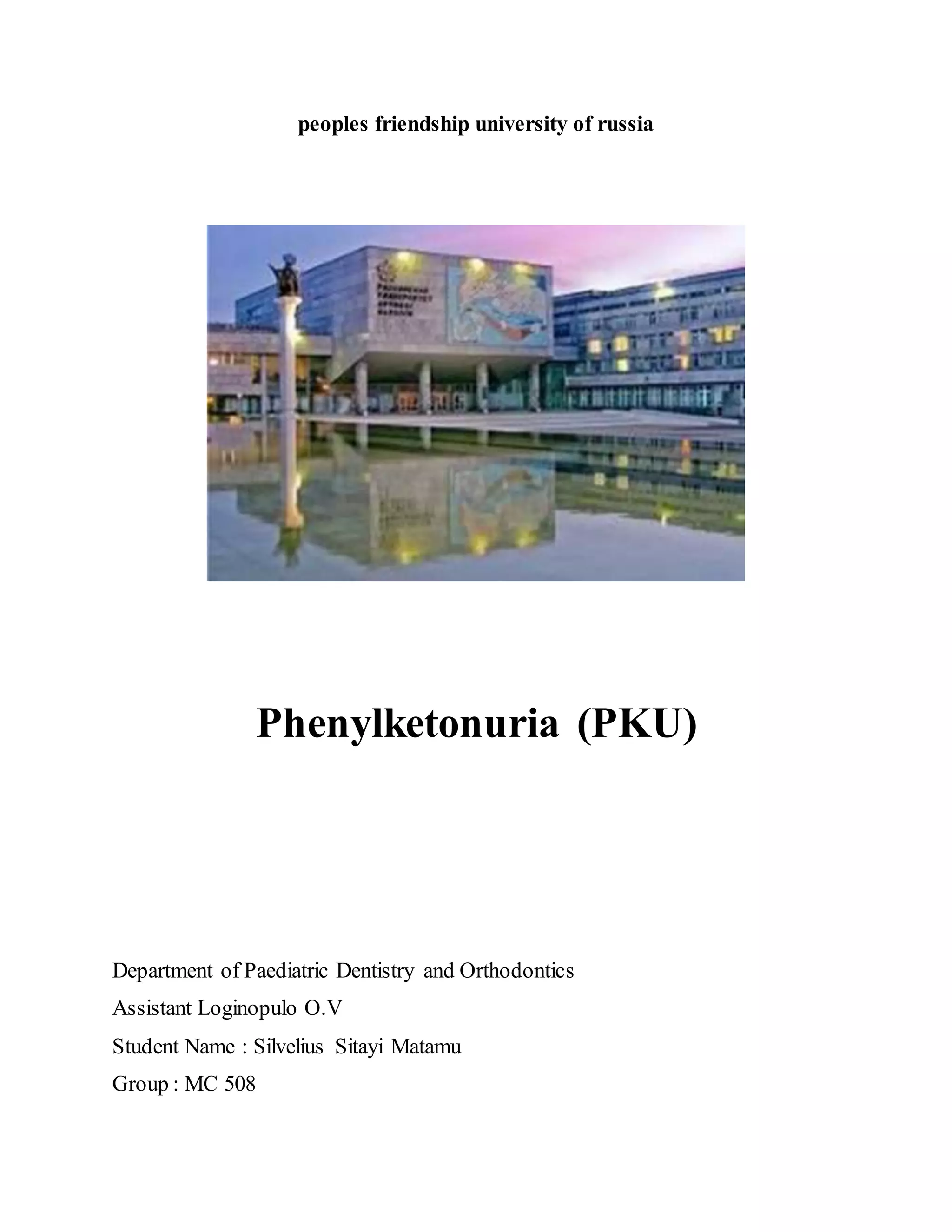 Phenylketonuria | PDF