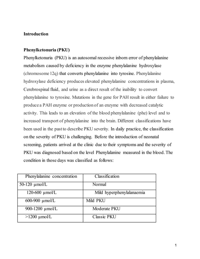 Phenylketonuria | PDF