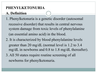 Phenylketonuria Disorder