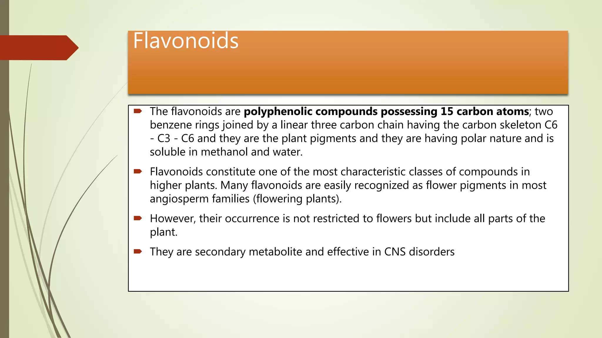 Phenylpropanoids ( Flavonoids, coumarin, lignan ) | PPTX