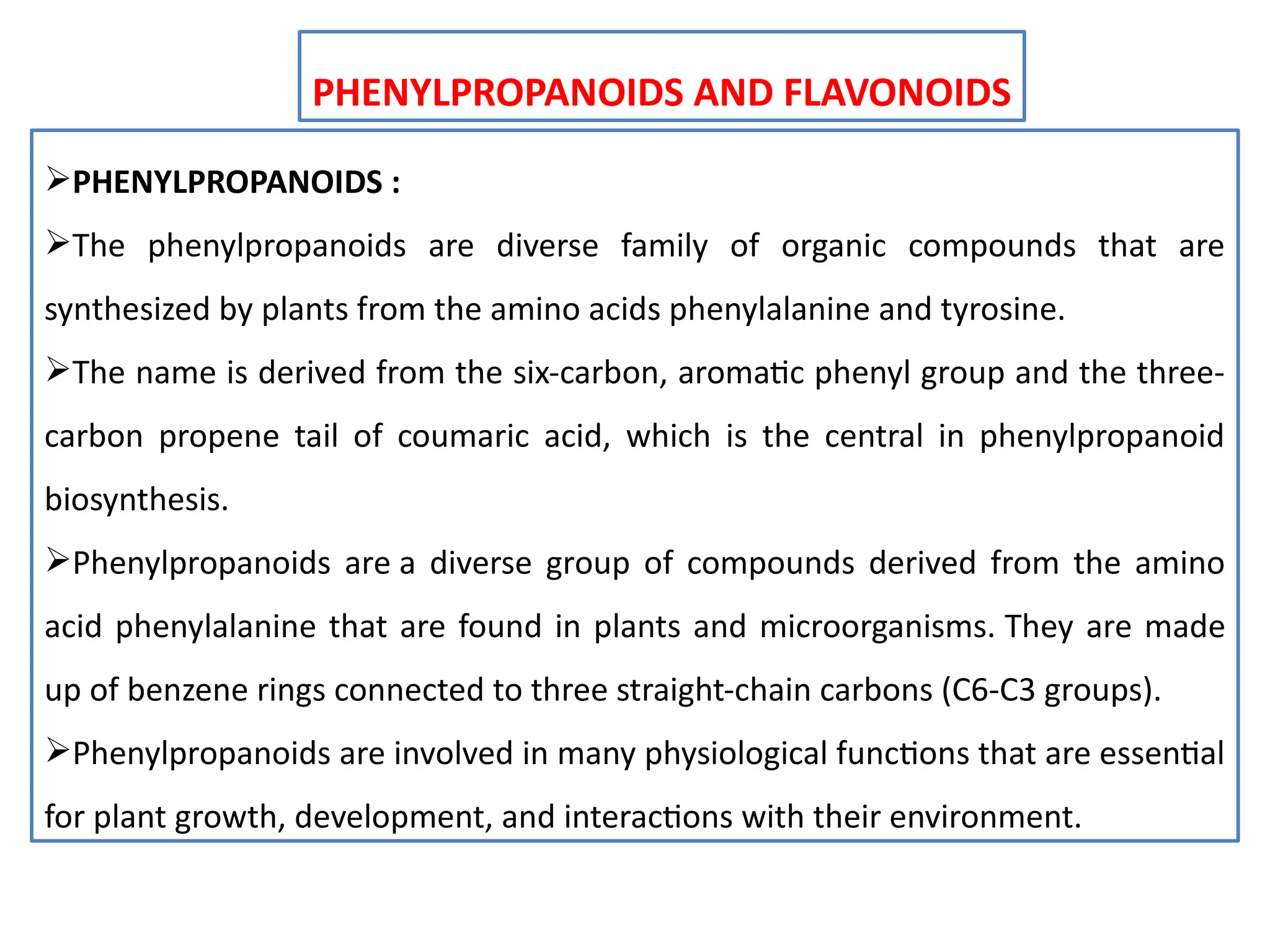 PHENYLPROPANOIDS AND FLAVONOIDS &TANNINS | PPTX