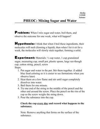 Rock Candy Experiment | PDF