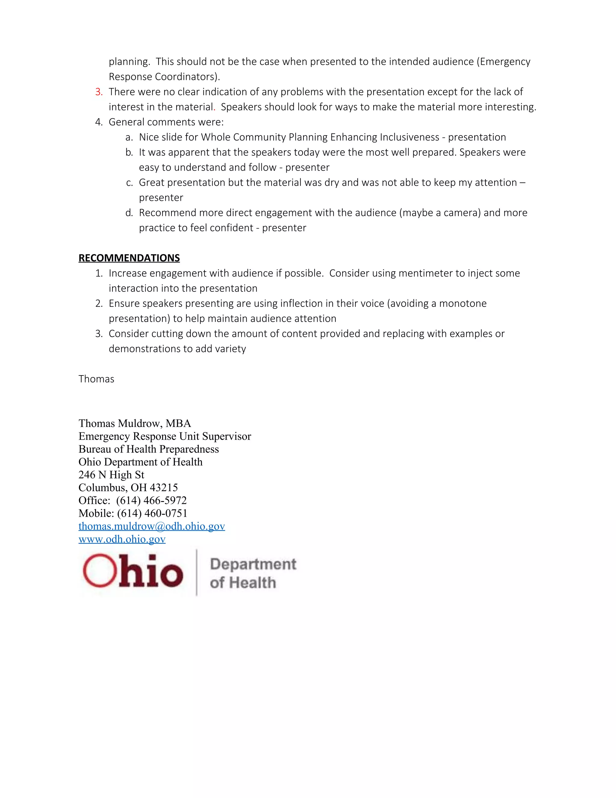 Webinar feedback (sample 1) - ODH Project | PDF