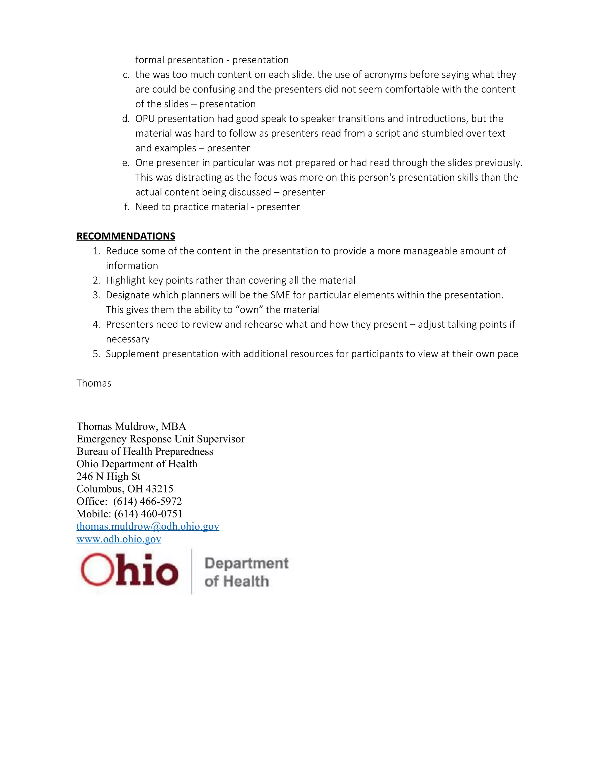 Webinar feedback (sample 2) - ODH Project | PDF