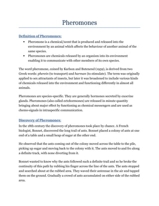 Pheromones (Definition, discovery, classification, pheromones in ...
