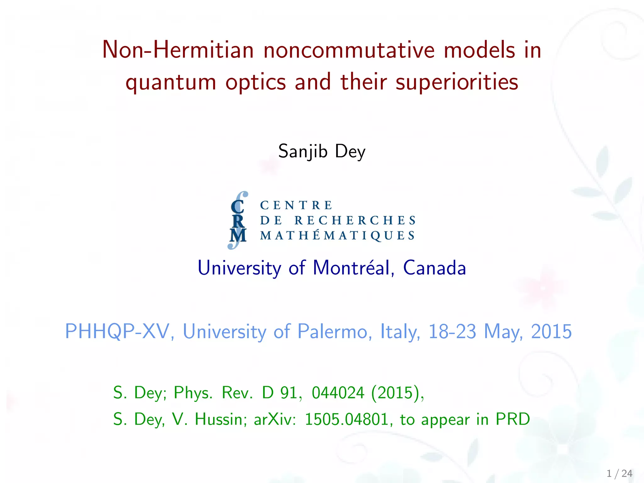 Non-Hermitian noncommutative models in quantum optics and their ...