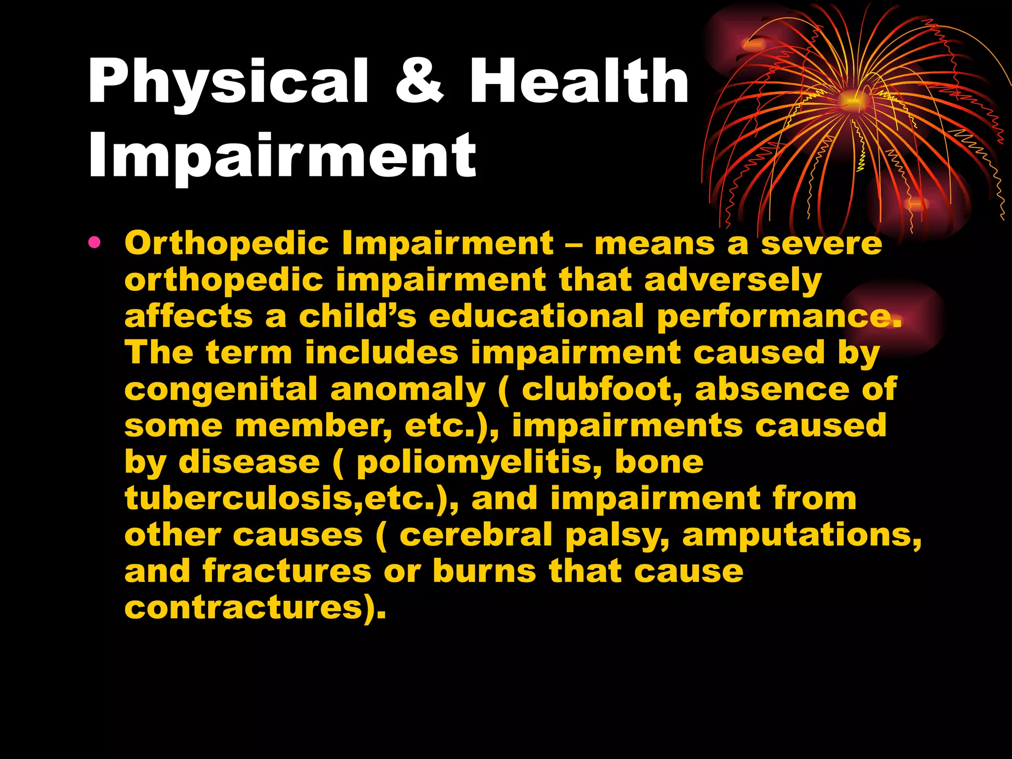Physical and Health Impairment | PPT