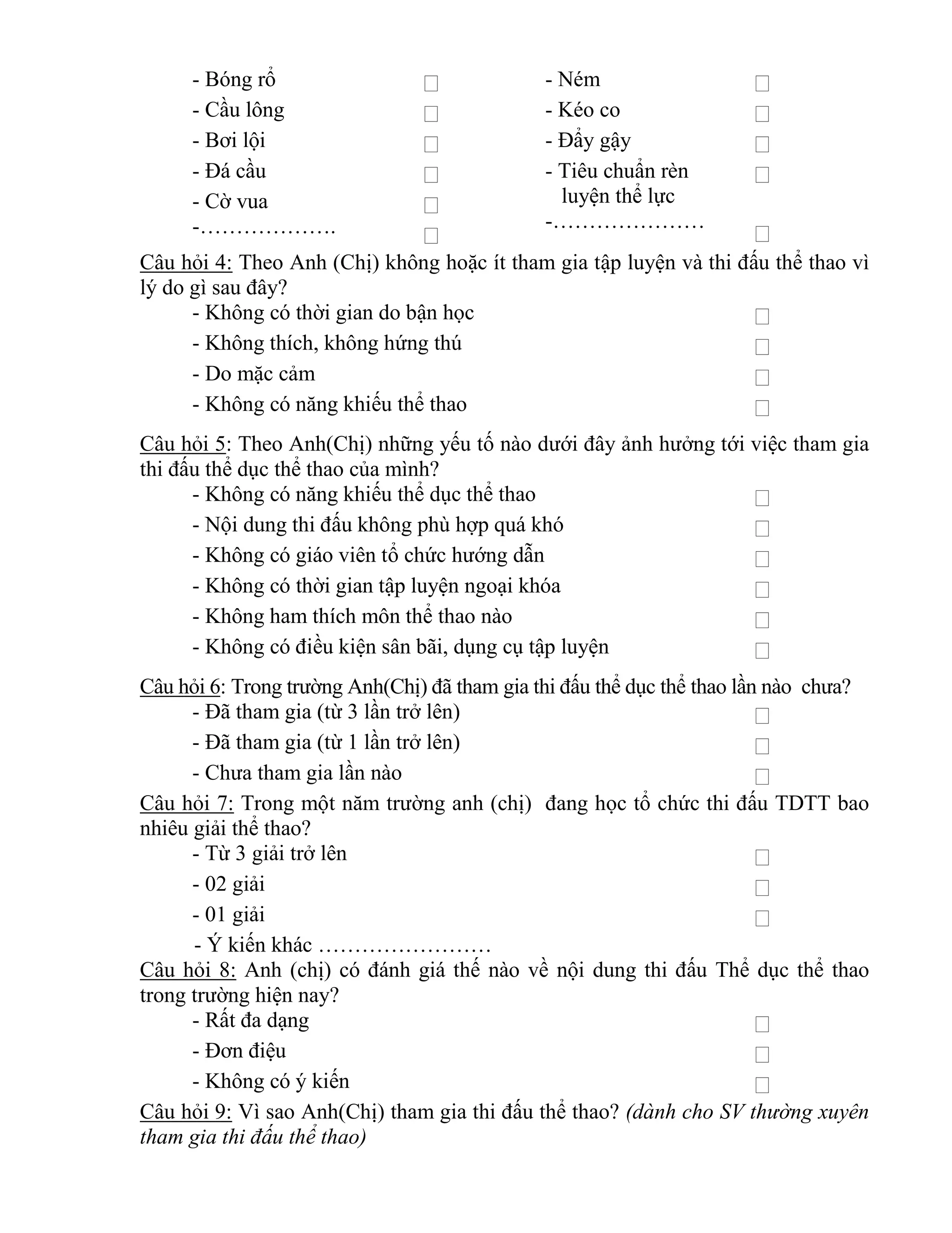 Phieu phong van lam sv ct moi | PDF