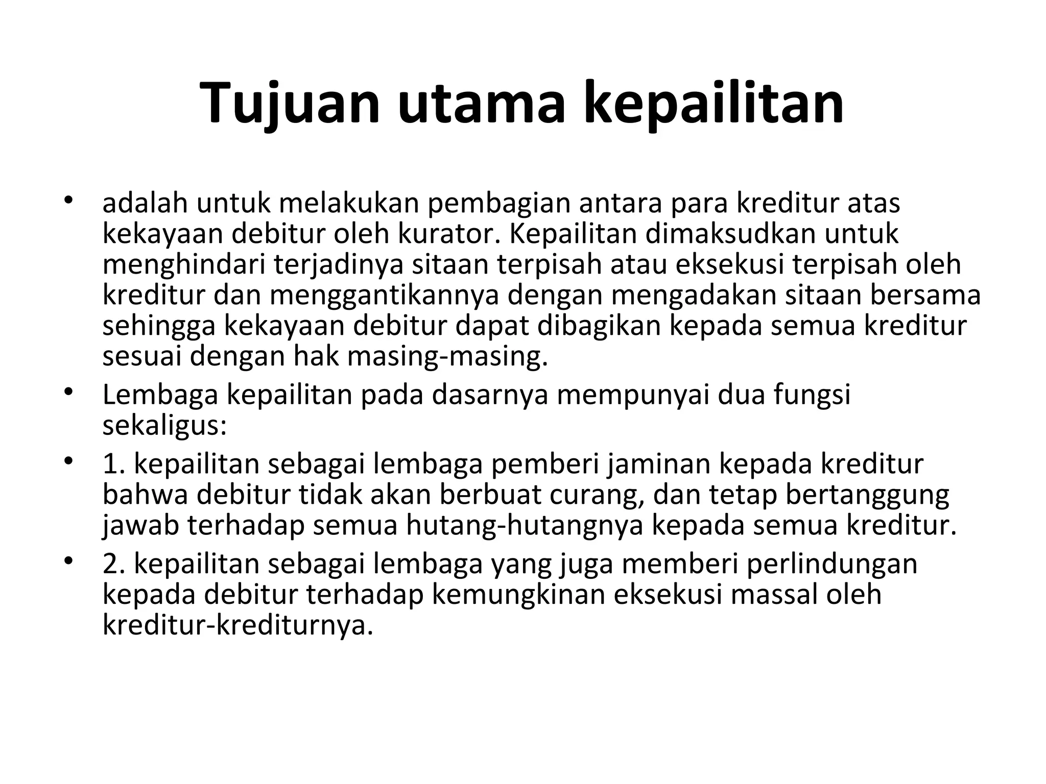 Hukum Kepailitan | PPT
