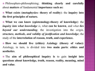 Philosophical inquiry and Reflective Teaching | PPTX