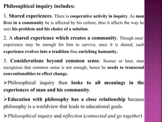Philosophical inquiry and Reflective Teaching | PPTX