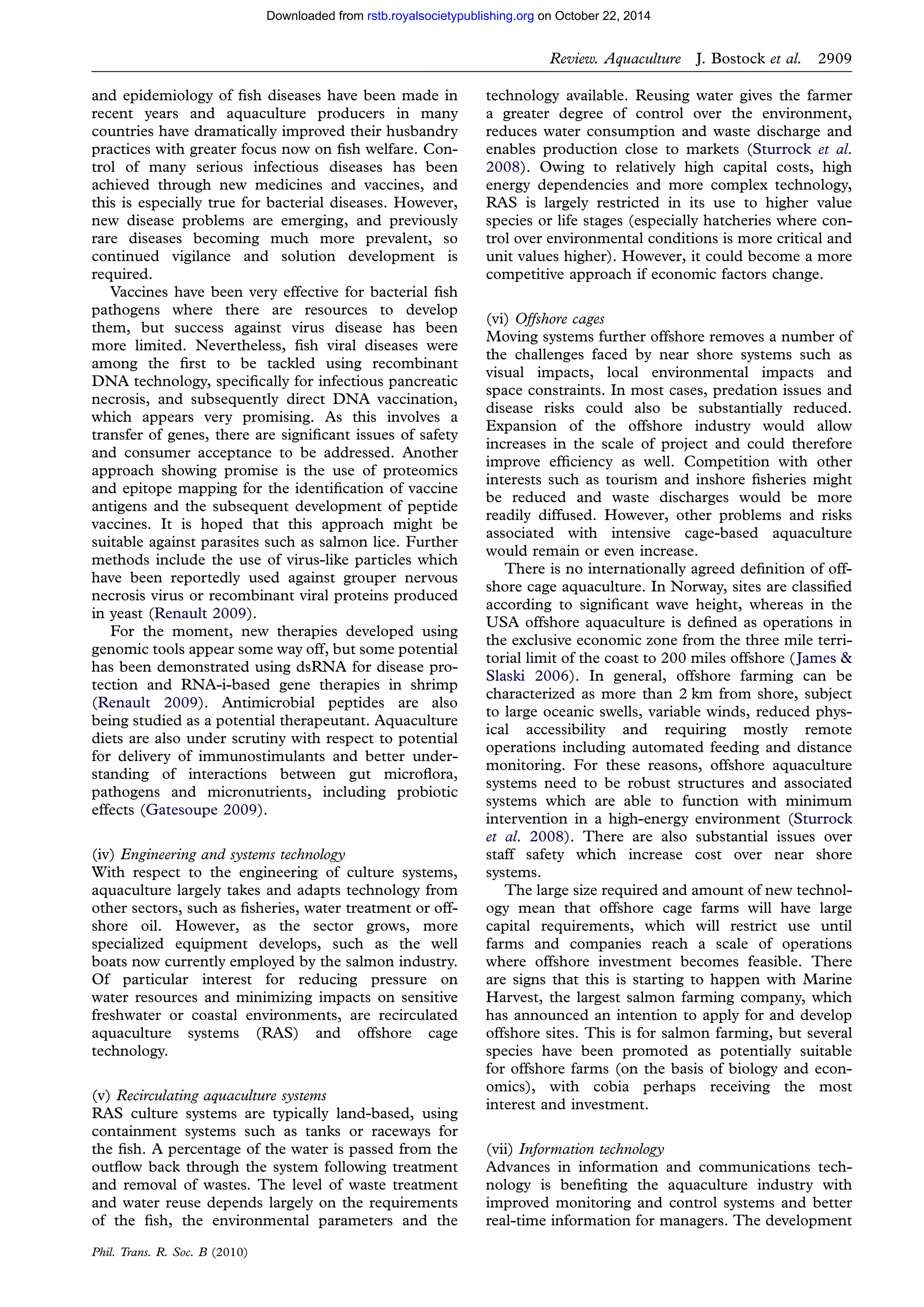 Aquaculture: global status and trends | PDF