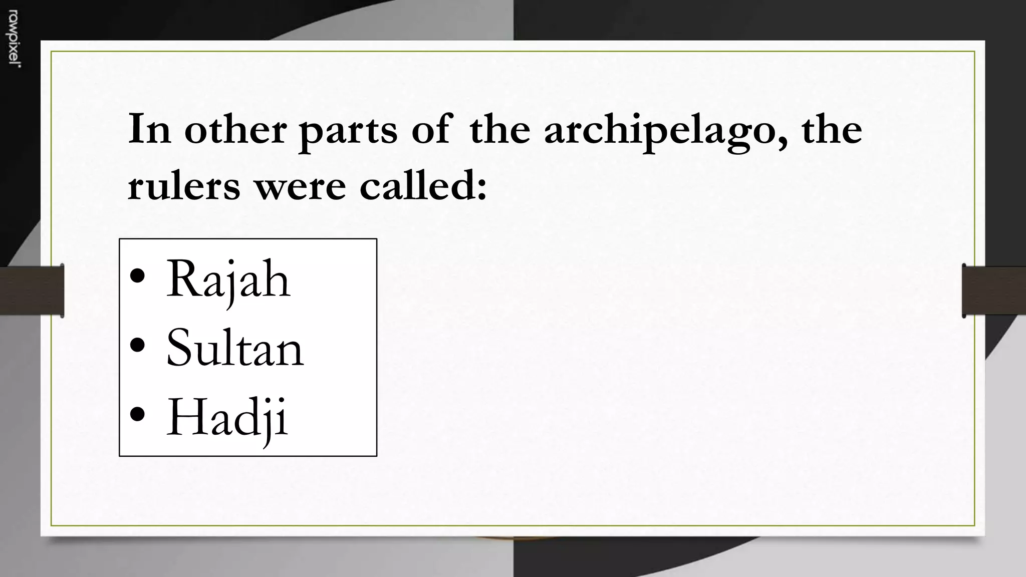 Phil. Politics Precolonial and Spanish Period presentation ppt | PPTX