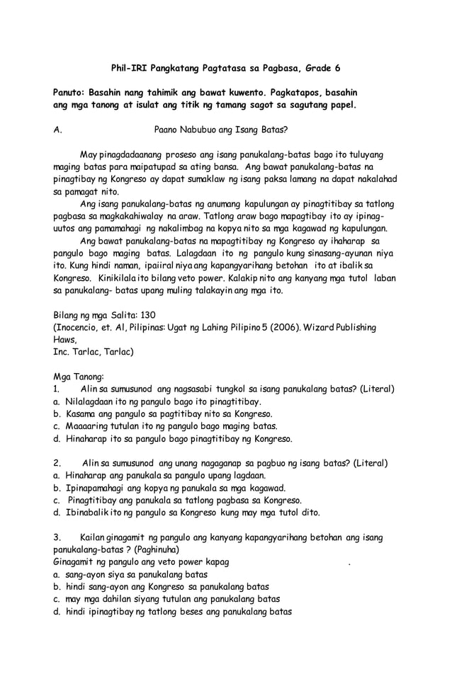 PHIL IRI FILIPINO GST PASSAGES GRADE 6 1 docx phil-iri-filipino-gst-passages-grade-6-1-docx