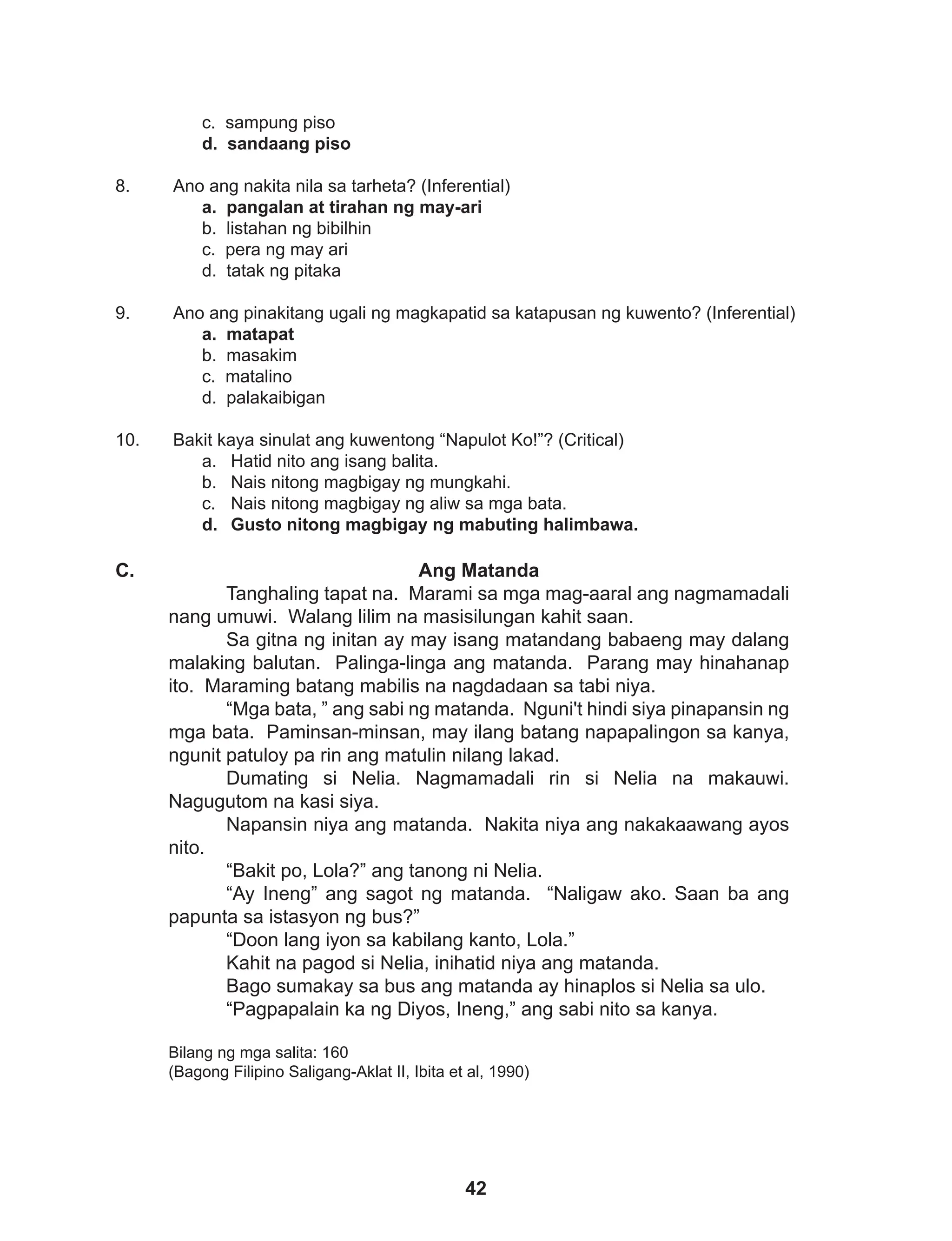 Phil-IRI Full Package v1.pdf - reading comprehension for pupils | PDF