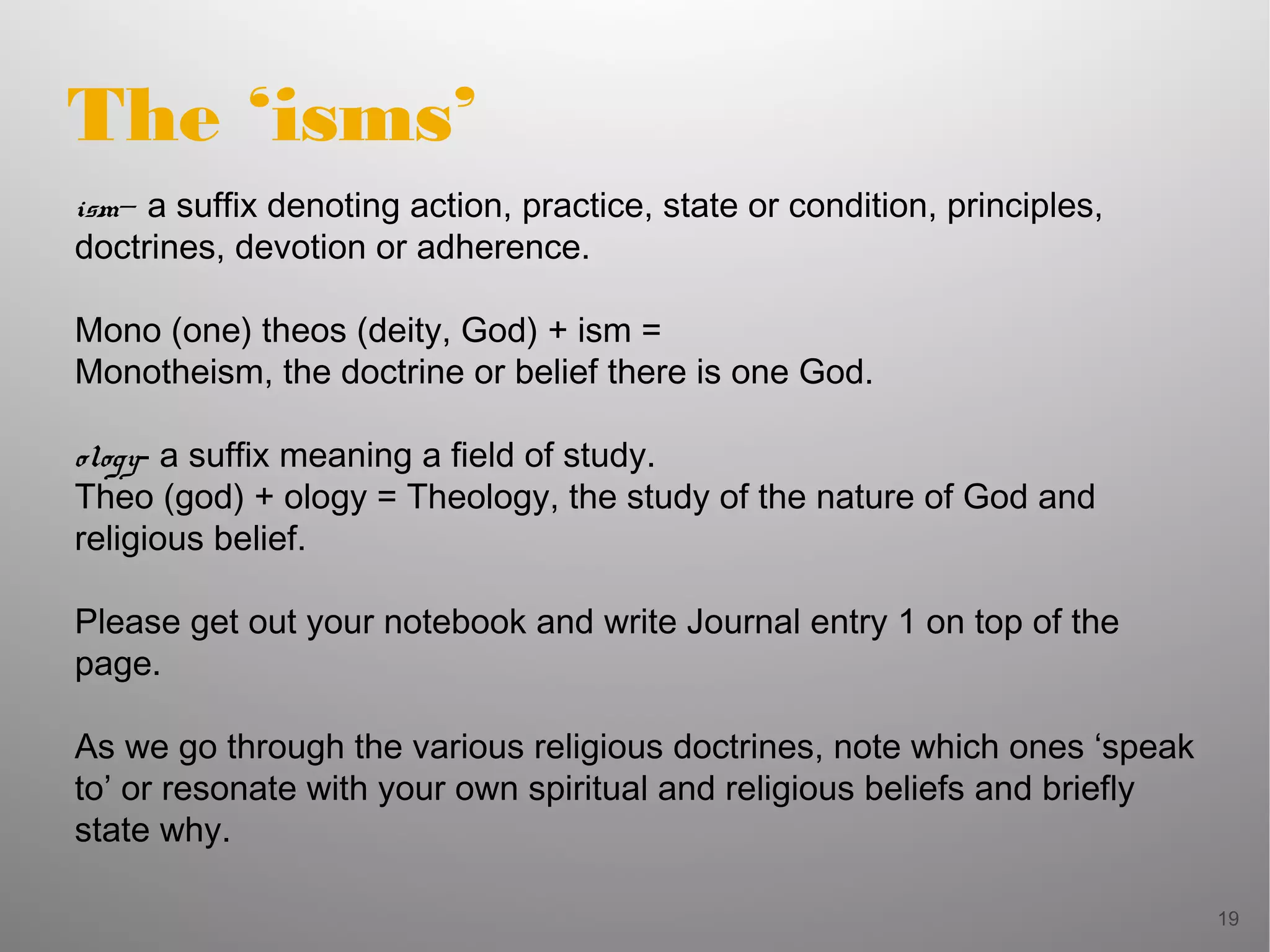What is Religion? Class 1 lecture | PPT