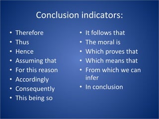 Arguments (and other things) | PPT