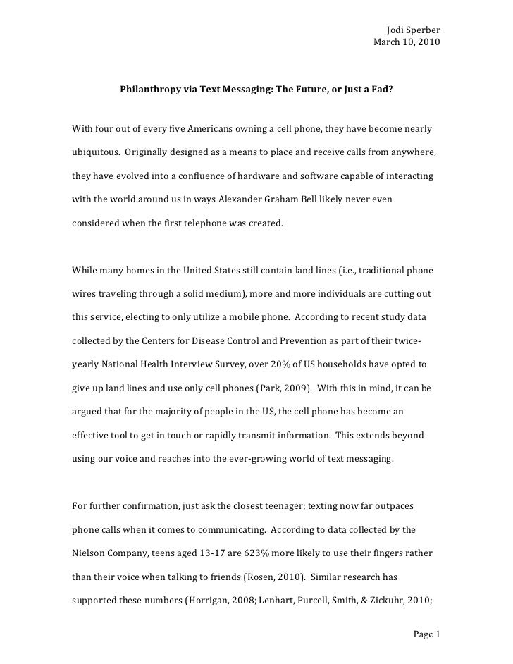 Philanthropy Via Text Message