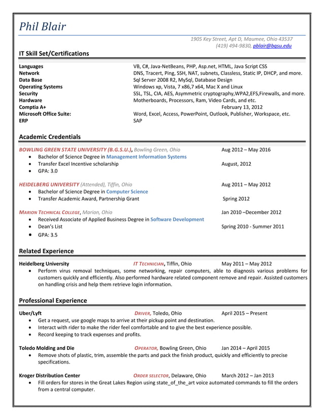 Phil blair resume final | PDF