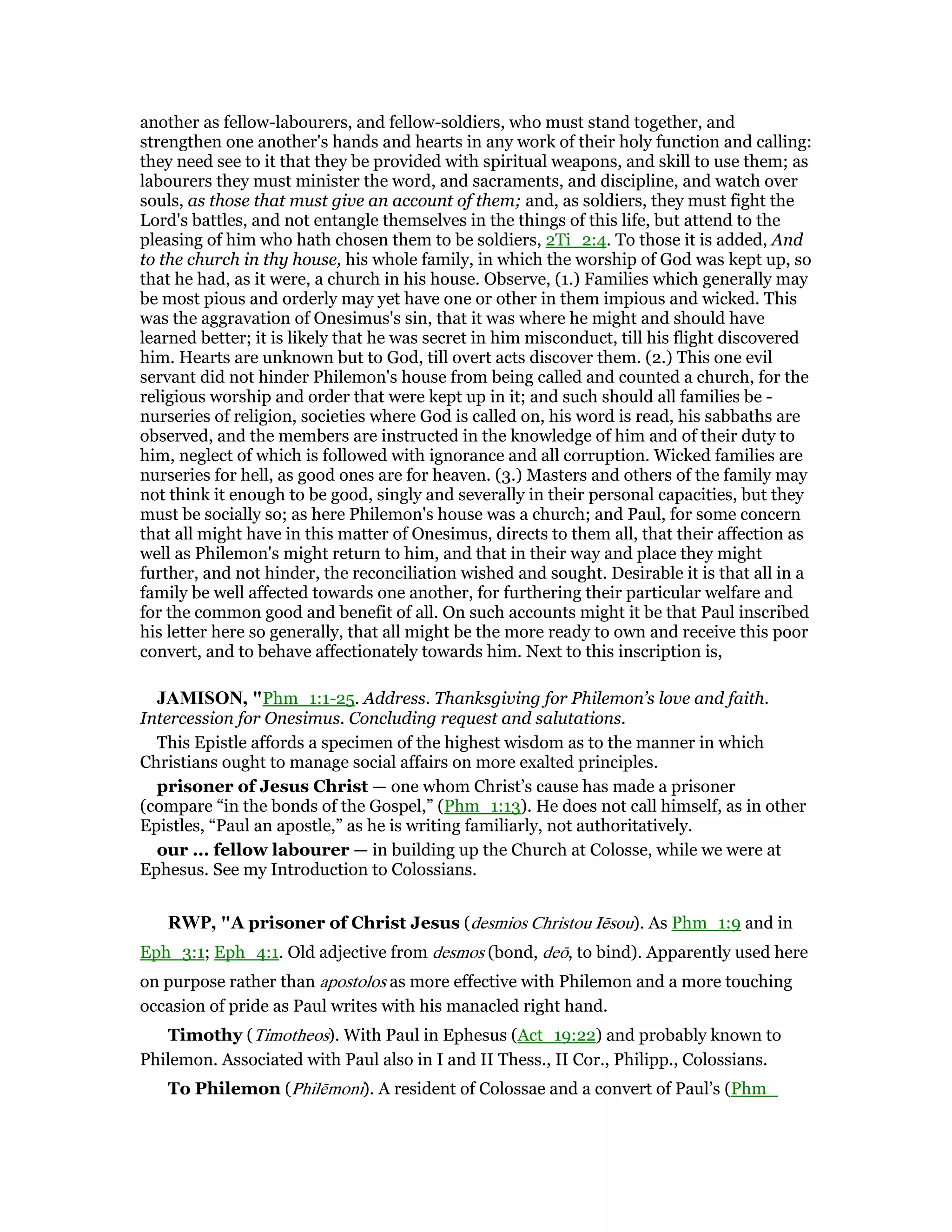 Philemon 1 commentary | PDF