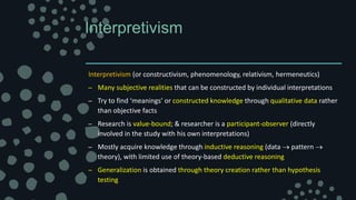 research methodology and description on designs | PPT