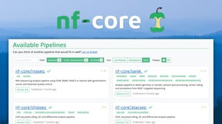 Reproducible bioinformatics workflows with Nextflow and nf-core | PDF