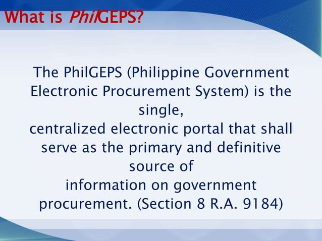 Philgeps Presentatation | PPTX